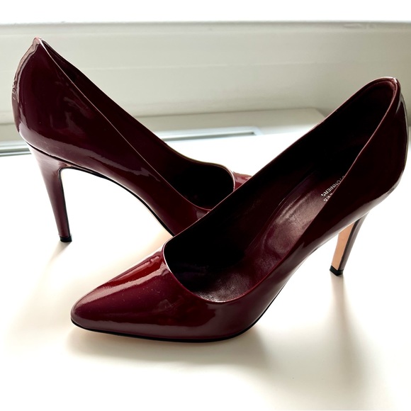 Comptoir Des Cotonniers | Shoes | Burgundy Red Patent Leather Stilettos ...